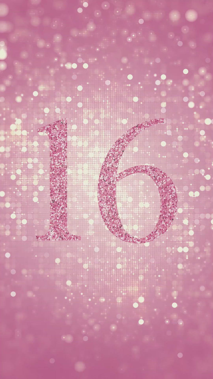 Sweet 16 animated Blush Glitter Birthday Invitation, Video 16th ...