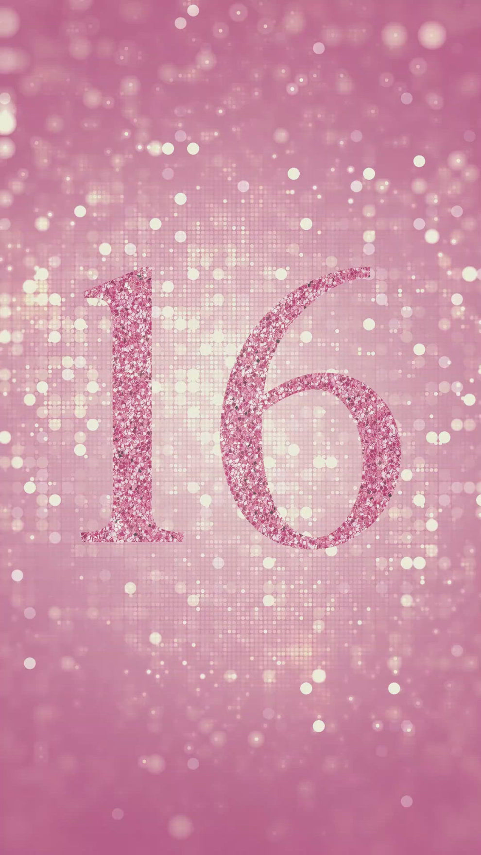 Sweet 16 animated Blush Glitter Birthday Invitation, Video 16th ...