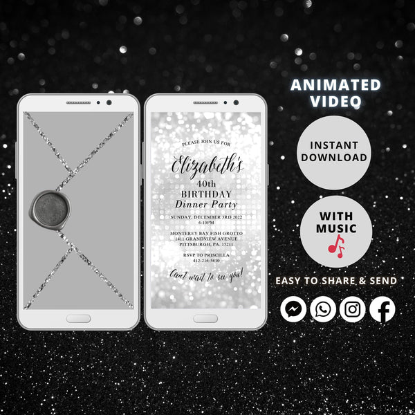 Electronic Birthday Invitation Template, Digital Birthday Invite, Any ...